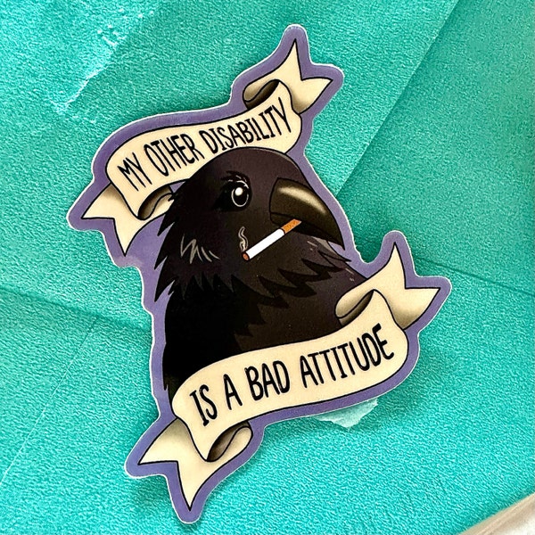 Cripplepunk Crow Sticker - 3" Vinyl Funny Disabled Sticker - Etsy