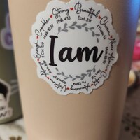 I Am Sticker, Affirmation Stickers, Clear Laptop Sticker, Water Bottle ...