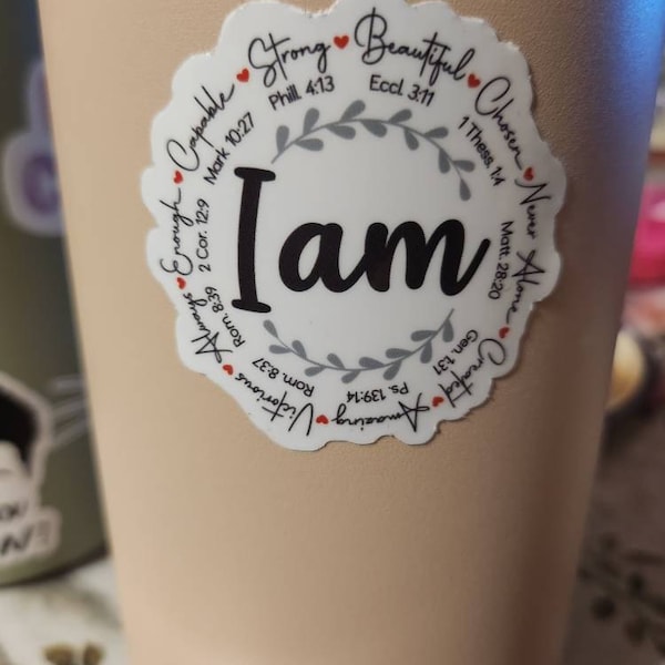 I Am Sticker, Affirmation Stickers, Clear Laptop Sticker, Water Bottle ...