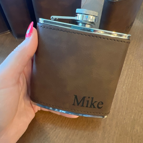 Personalized Flask for Men, Leather Flask, Flask Personalized, Flask ...