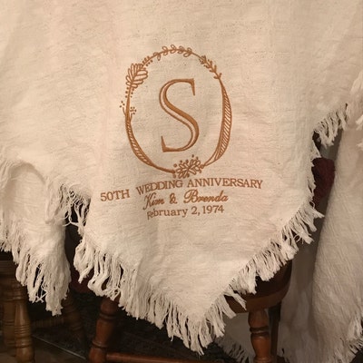 Personalized Wedding Embroidered Throws and Blankets W/ LAST NAME ...