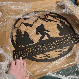 Outdoor Sasquatch Custom Name Metal Sign Bigfoot Mountain Metal Sign ...