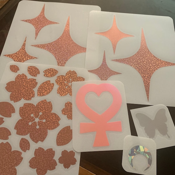 Holographic Sakura Flower and Sakura Petals Decal Sheet | Cute Decal ...