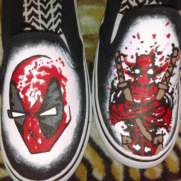 Splatter Paint Custom Deadpool Shoes - Etsy