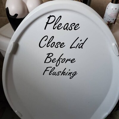 Close the Lid Decal Sign Bathroom Toilet Decal Toilet Decal Custom ...