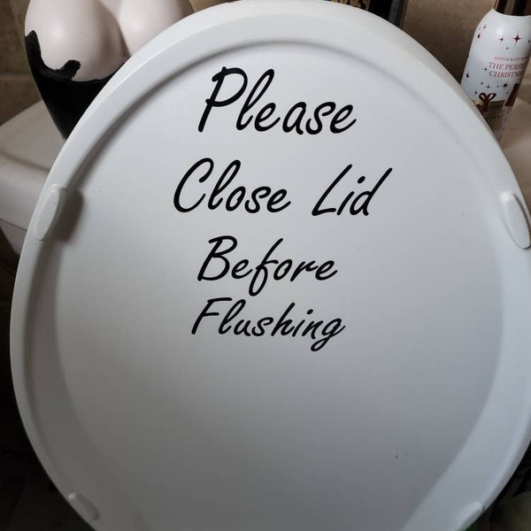 Close the Lid Decal Sign - Bathroom Toilet Decal - Toilet Decal ...