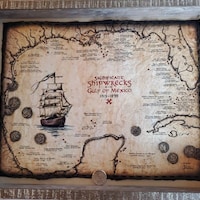 Shipwreck Map of the Gulf of Mexico Artwork 15 X 19, Shipwrecks ...