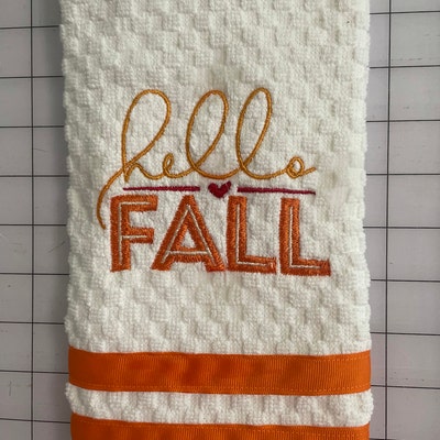 Hello Fall Embroidery Design Instant Download PES DST - Etsy