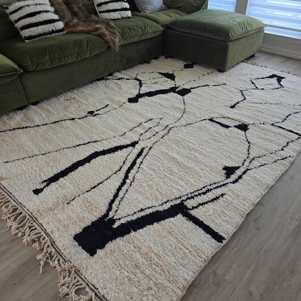 Beni Ourain Rug, Authentic Moroccan Rug, Berber Carpet, Genuine Wool ...