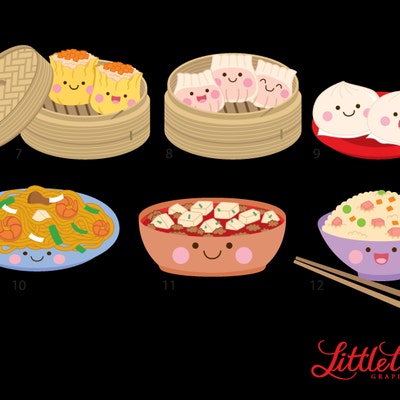 Chinese Food Kawaii Clipart Food Kawaii 17018 - Etsy