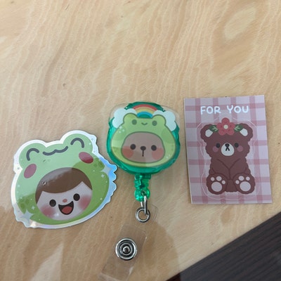 Doggi Rainbow Froggy Pup Retractable Reel Badge Holder Cute Nursing ...