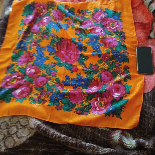 Metallic Floral Scarf | Navajo Flower Scarf |grandma Scarf |saani ...