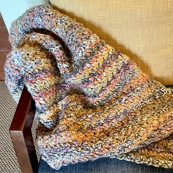 Chunky Blanket Crochet Pattern, Chunky Icelandic Blanket Pattern, Easy ...