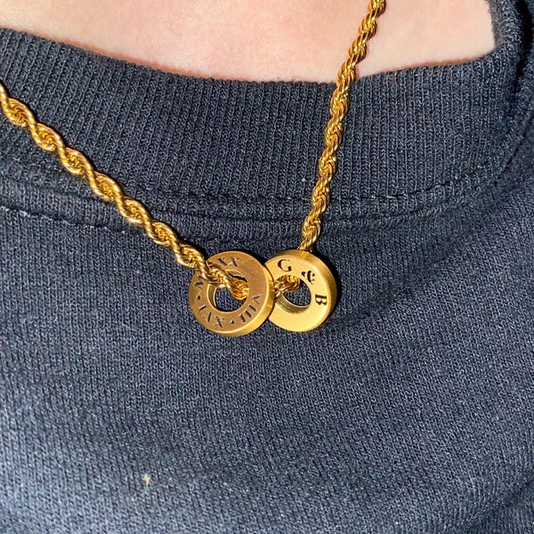 Custom Boys Initial Necklace Engraved Necklace for Kids Boys Name ...