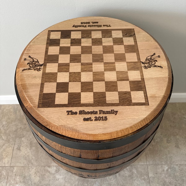 Bourbon Barrel Head Chess Set Made From All Real Wood - Etsy
