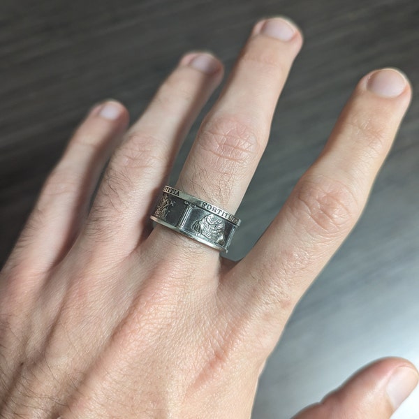 Four Cardinal Virtues, Stoic Ring, Theological Band Ring, Catholic Men ...