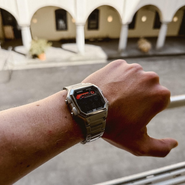 Custom Casio F-91W Blue Lagoon Watch - Modified Gray Casio Vintage ...