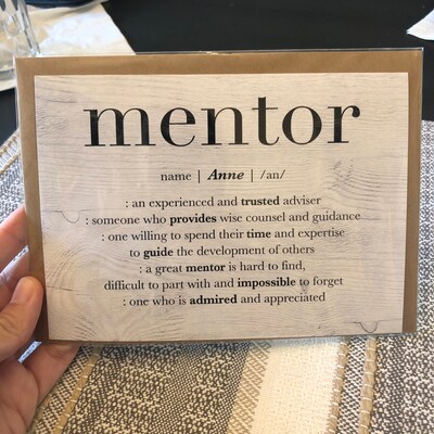 Personalized Mentor Card, Gift for Boss, Custom Mentor Thank You Card ...