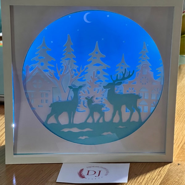 Christmas Shadow Box Svg Cut File, 3d Papercut Svg Template, Layered ...