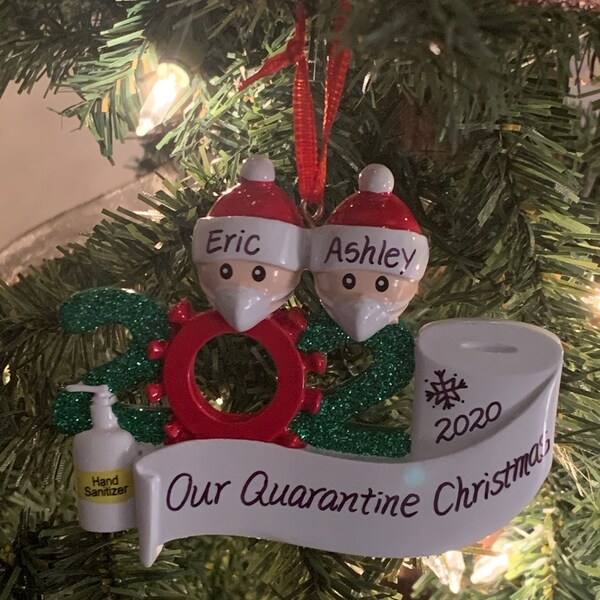 2020 Covid Quarantine Personalized Ornaments Survivor Family With Mask ...