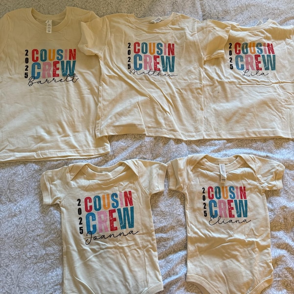 Cousin Crew Personalized T-shirts, Front and Back Custom Cousin Crew ...