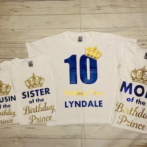 Birthday Prince Family Matching T-shirt/ Birthday Prince Birthday ...