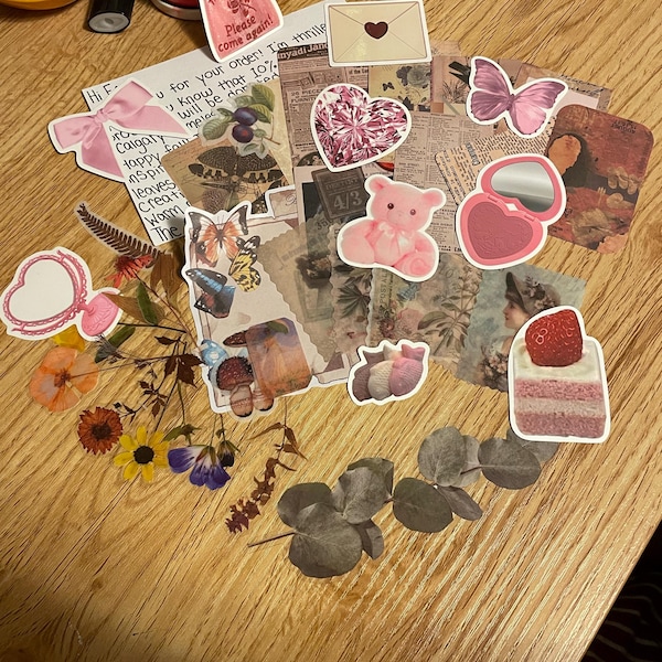 20pc Mini Junk Journal Mystery Grab Bag - Stickers - Vintage - Ephemera ...