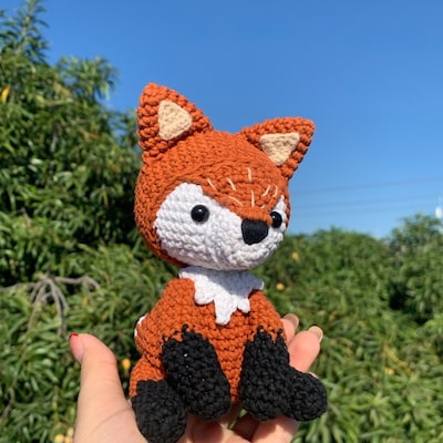 CROCHET PATTERN Lucy the Fox Crochet Amigurumi Stuffed Sitting - Etsy ...