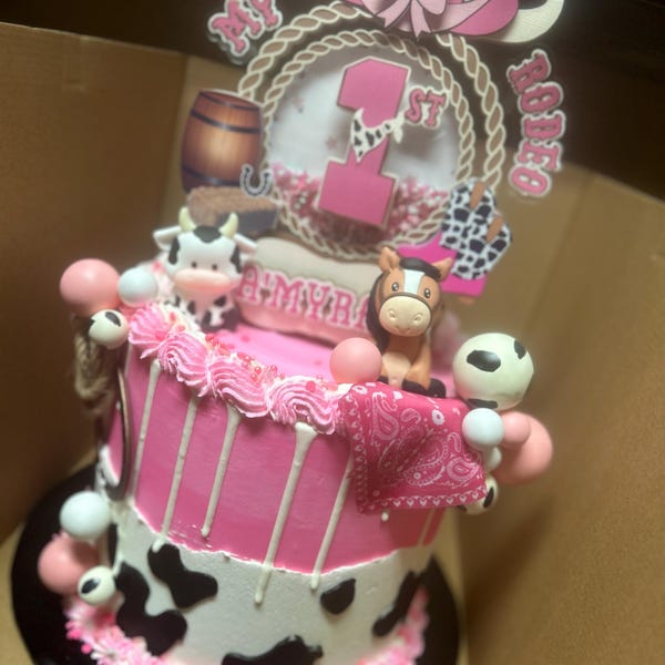 My First Rodeo Cake Topper Cowgirl Cake Howdy Party Birthday Western ...
