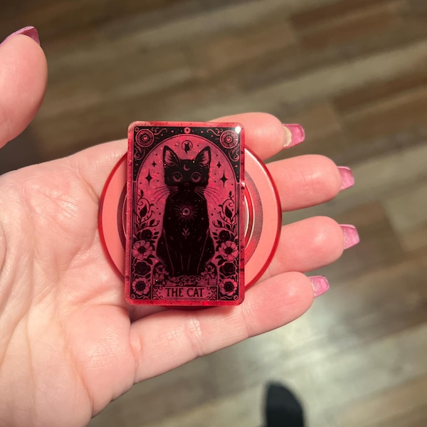 Black Cat Tarot Card Swappable Popsocket™, Halloween Phone Grip - Etsy