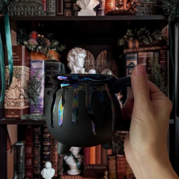 Skull Goth Teapot, Individual Tea Pot, Unique Tea Kettle, Black Caldron ...