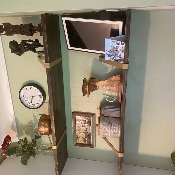 Handmade Metal Shelf Bracket - Color Pictured Champagne Gold - Triangle ...