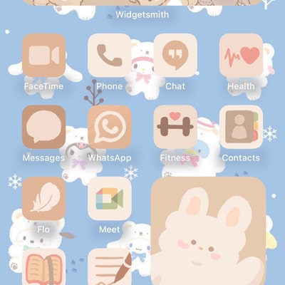 Cute Neutral Hand Drawn Ios & Android App Icons Home Screen Set Widgets ...