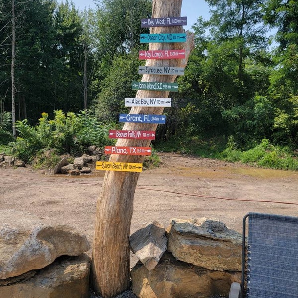 Personalized Hanging Rustic Wood Signs, Directional Arrow Signs ...