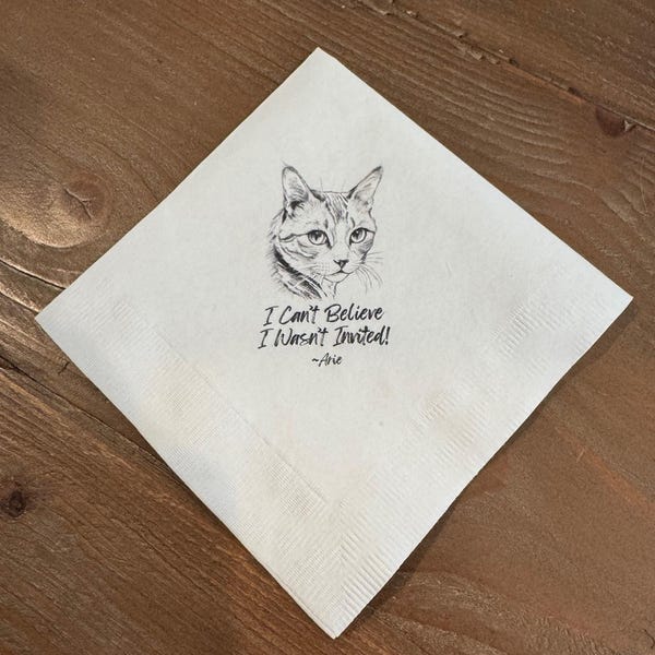Full Color Personalized Pet Wedding Cocktail napkins Dog Wedding ...