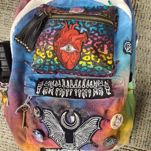 Moon Flower Back Patch Print on Black Cotton Canvas - Etsy