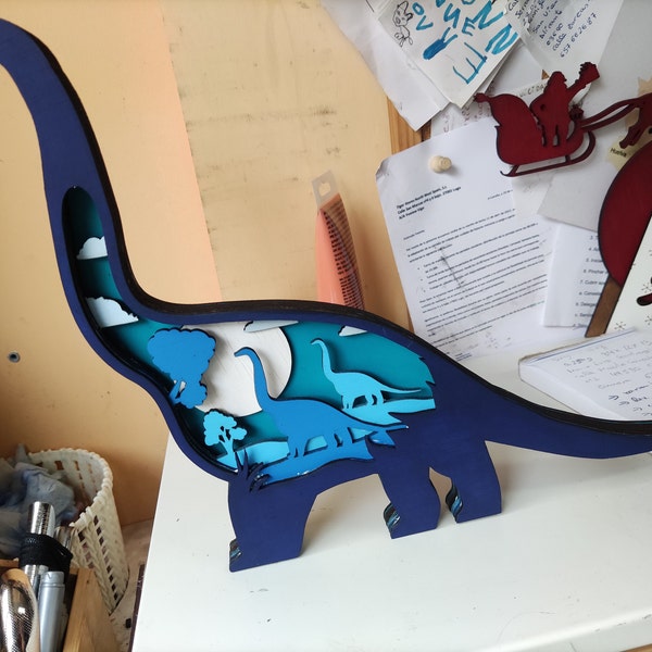 Dinosaurs Bundle Layered SVG Laser Cut File, Glowforge , Multilayer 3d ...