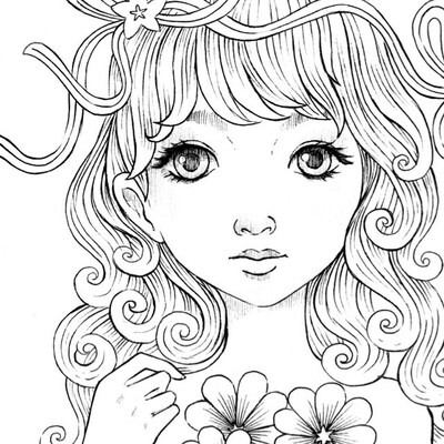 Hana Coloring Page - Etsy Canada