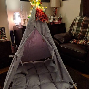 Teepee for Kids Customized From Cotton Plain Gray, Teepee Tent for ...