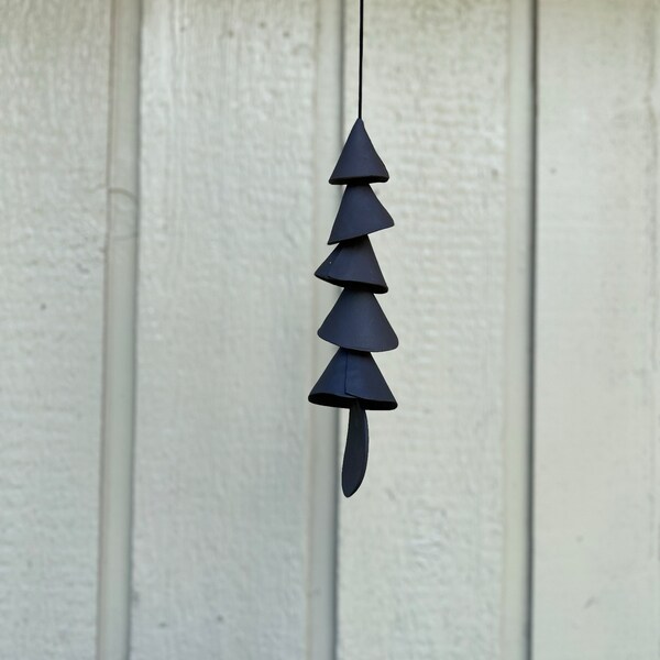 One Small Black Clay- Ceramic Wind Chime -wrap Wind Chime-patio ...