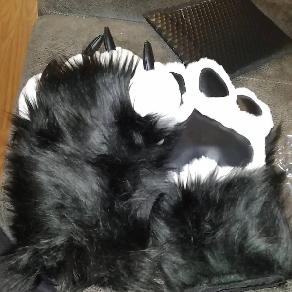 Custom Fursuit Hand Paws: Fluffy Furry Partial With Leather Pads - Etsy