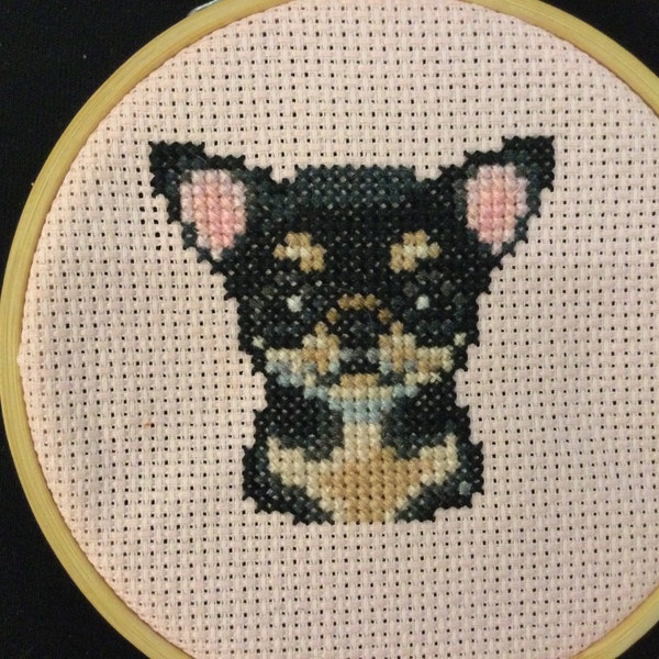 Chihuahua Cross Stitch Pattern PDF Bundle A - Black Tan + Black White ...
