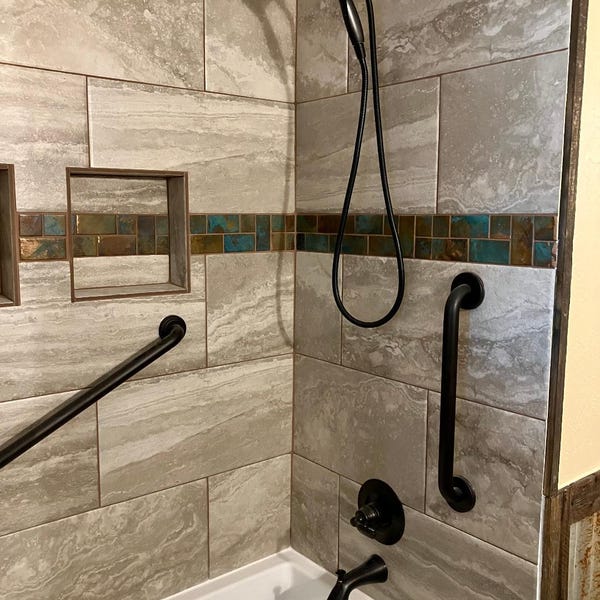 3”x6” Copper Subway Tile LIMITED EDITION Mix of Color & Texture W/ Aqua ...