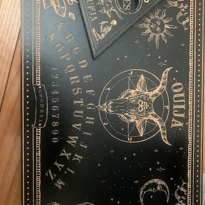 Wooden Ouija Board Baphomet Engraved Occult Game Board Satanic Spirit ...