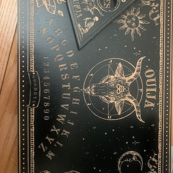Wooden Ouija Board | Baphomet Engraved Occult Board | Spirit Board ...