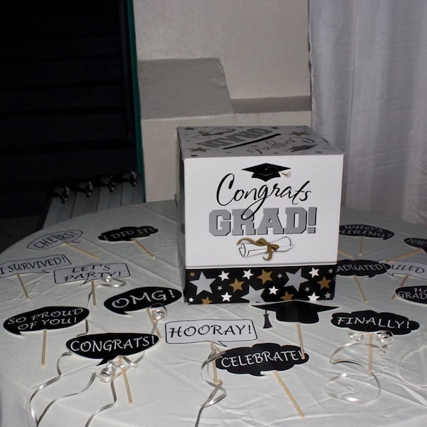 Graduation Photo Props, Printable Photo Booth Props, Speech Bubbles ...