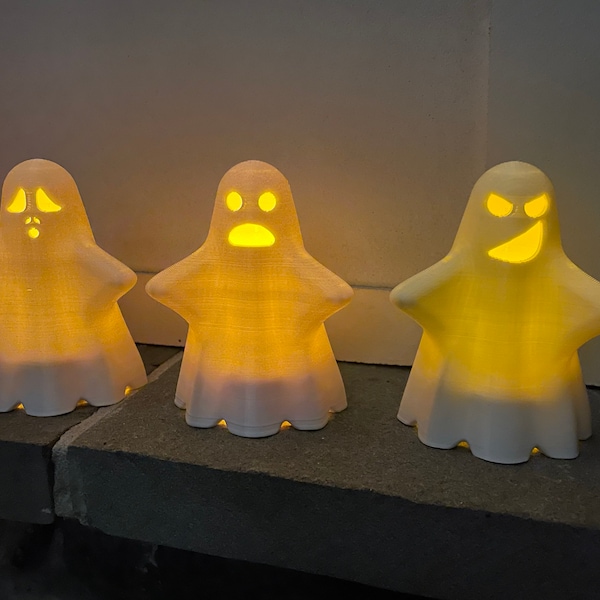 Spooky Ghosts W/ Flickering LED Candle | Halloween Decor | Mcgadgets ...