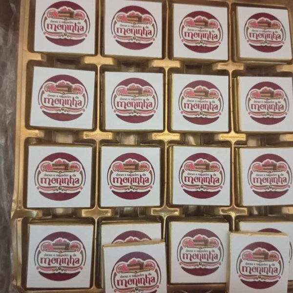 50 Custom Logo Chocolate, Personalized Your Own Logo or Photo, Gold or ...