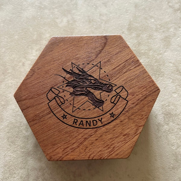 Engraved RPG Gaming Dice Box - Dice Box and Tray, Dice Vault for RRG ...