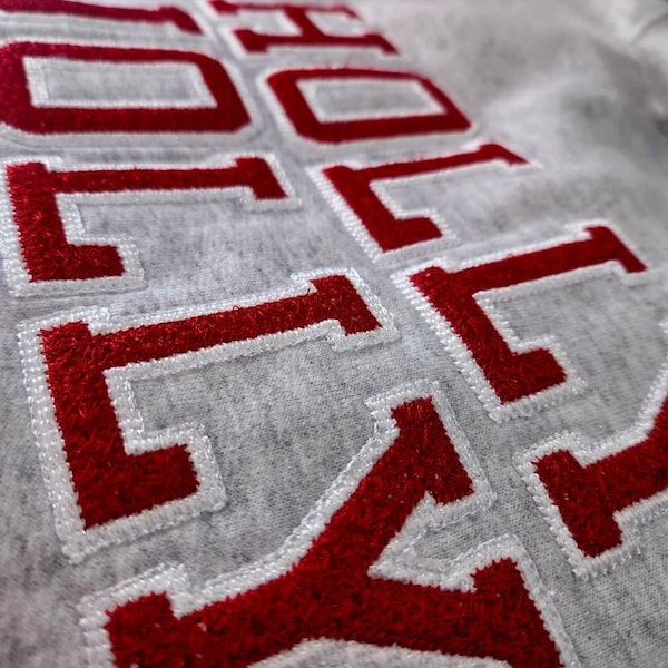 Faux Chenille Glitter HTV Font Athletic Sport Varsity Glitter Vinyl ...